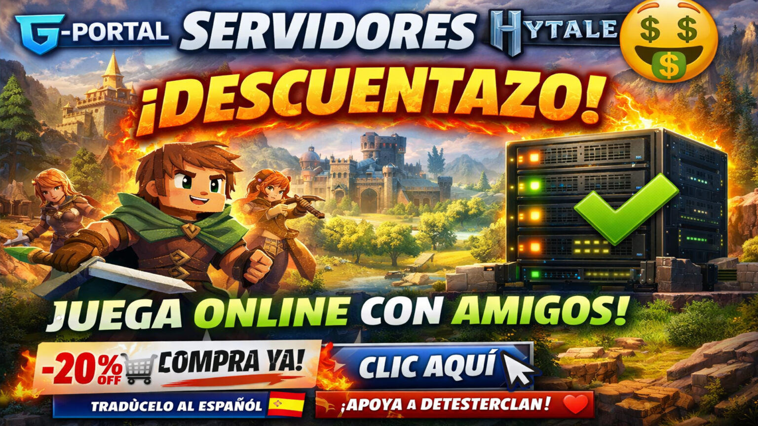 Tu Servidor de Hytale con Descuentazo en G-Portal